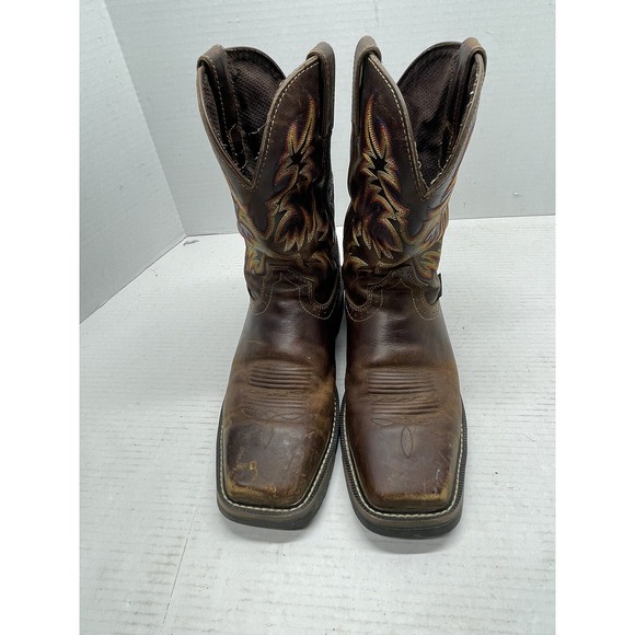 Justin Boots | Shoes | Justin Leather Steel Toe Work Cowboy Boots ...
